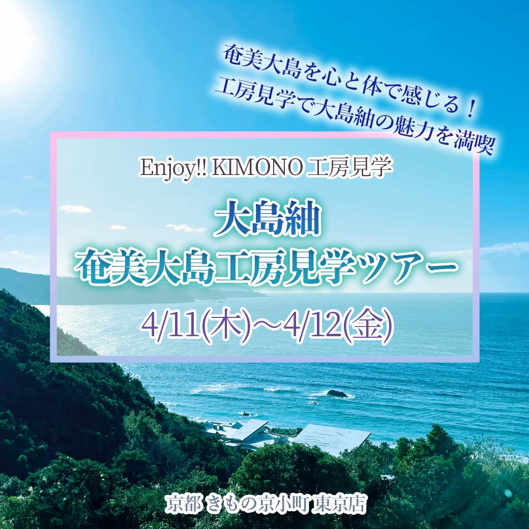 Enjoy Kimono 工房見学 友の会限定/奄美大島工房特別見学ツアー 2024年411木〜412金 京都 きもの京小町