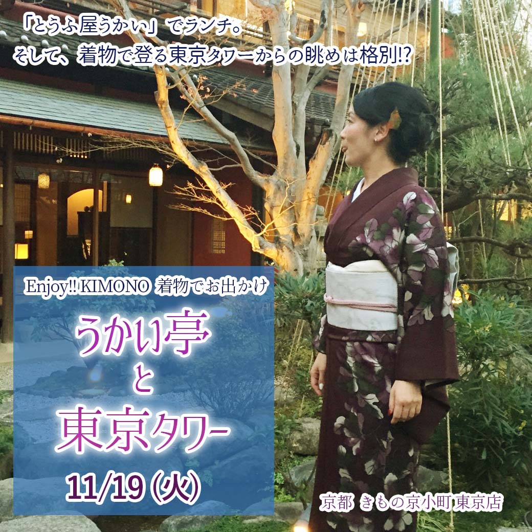 Enjoy Kimono 着物でお出かけ 和の佇まい「とうふ屋うかい」でランチand着物で登る東京タワー2024年1119火【東京開催